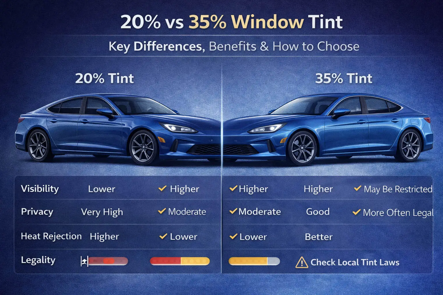 20% vs 35% Window Tint: Key Differences, Benefits & How to Choose
